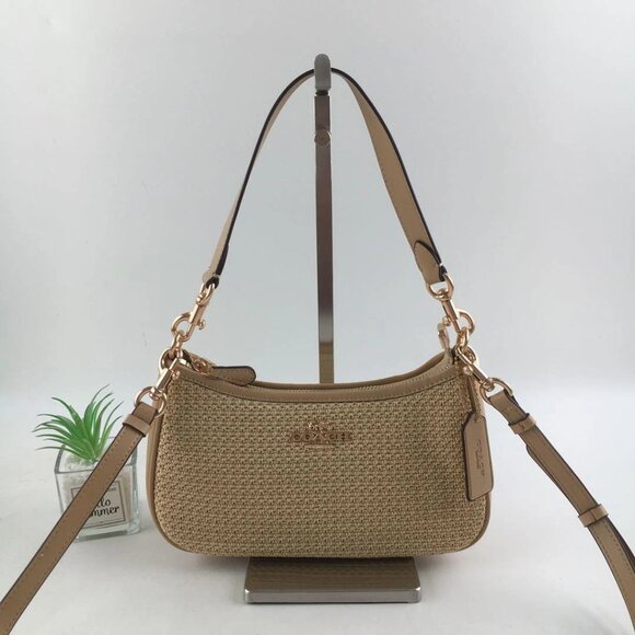 Coach | Bags | Coach Teri 2way Shoulder Bag Crossbody Strawleather ...